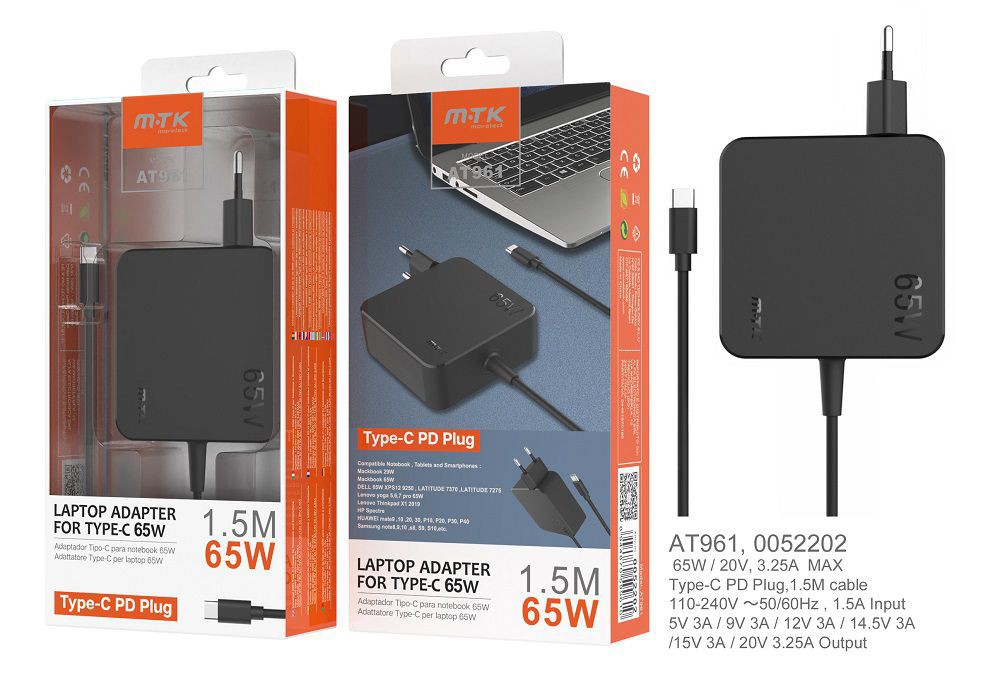 AT961 NE Cargador Universal Automatico con Conector Type C para ...