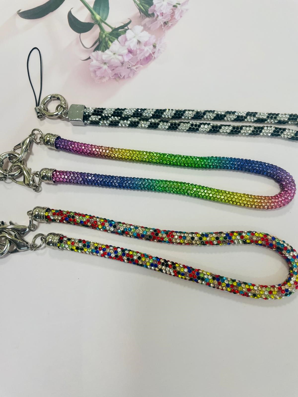 Cordon para Movil Brillantes Modelo 3 - Cuerda Corta- Colores Variados ...